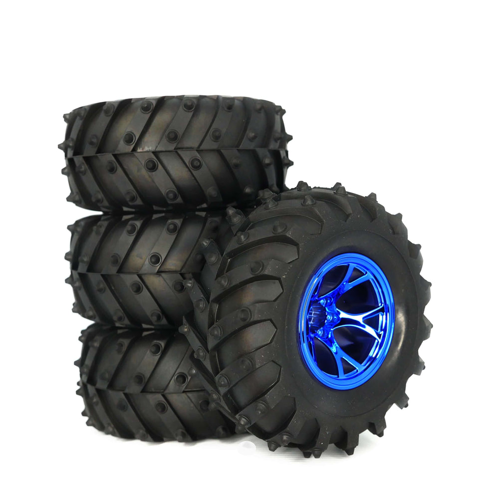 130mm Wheels Rims Tires for 1/10 Big Foot Monster Trucks | RC Box – RC ...